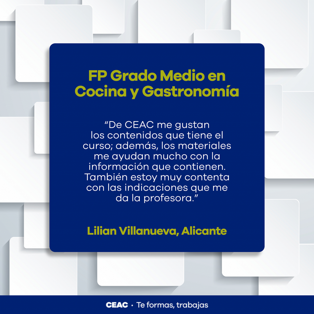 Opiniones CEAC - Grado Medio en Cocina y Gastronomía